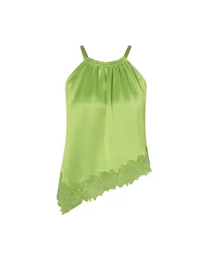 MALINA Asymmetric Lace Hem Top - Lime