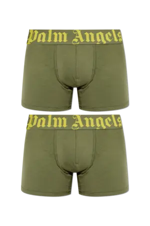 Palm Angels Two-pack Of Boxers With Logo - Green