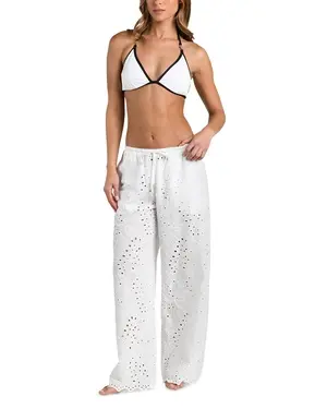 L'Agence Geraldine Monstera Eyelet Cover-up Pants