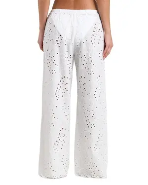 L'Agence Geraldine Monstera Eyelet Cover-up Pants