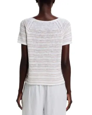 Eileen Fisher Boat Neck Striped Sweater