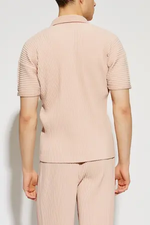 Issey Miyake Pleated Polo - Pink
