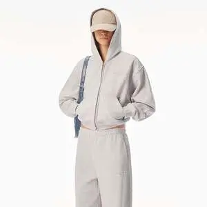 Alexander Wang Crystal Embellished Zip-up Hoodie