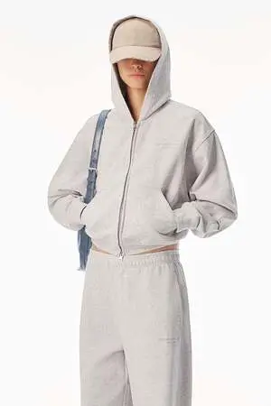 Alexander Wang Crystal Embellished Zip-up Hoodie