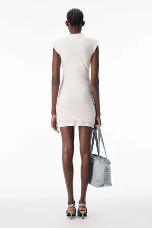 Alexander Wang Sleeveless Layered Twisted Bust Mini Dress - White