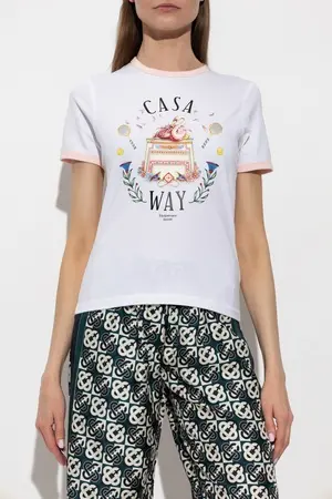 Casablanca Printed Cotton T-shirt - White
