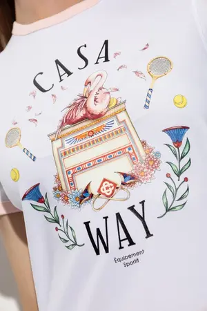 Casablanca Printed Cotton T-shirt - White