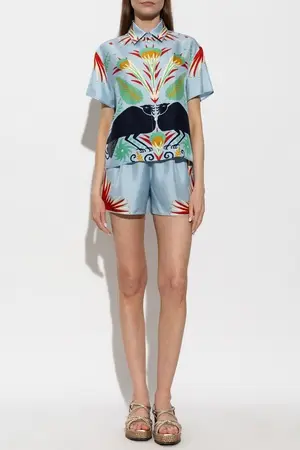 Etro Silk Printed Shirt And Shorts Set