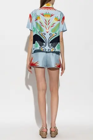 Etro Silk Printed Shirt And Shorts Set