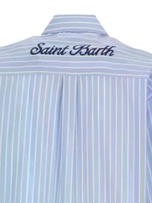 MC2 SAINT BARTH Striped Midi Shirt Dress