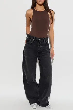 Palm Angels Bodysuit With Vertical Logo