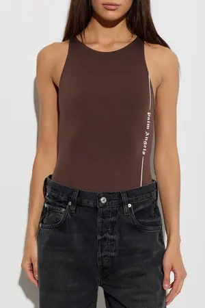 Palm Angels Bodysuit With Vertical Logo