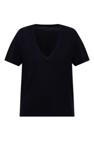Zadig&Voltaire Marta V-neck T-shirt With Crystal Embellishments - Navy Blue