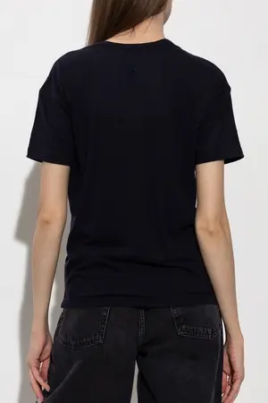 Zadig&Voltaire Marta V-neck T-shirt With Crystal Embellishments - Navy Blue