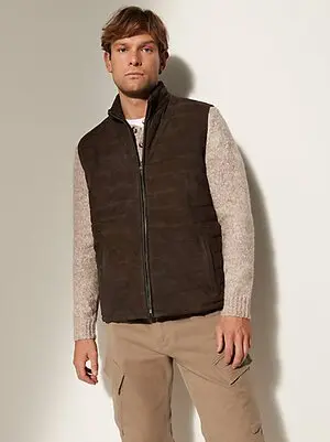Overland Gavin Suede Leather Vest - Coffee