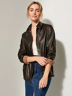 Overland Tara Reversible Suede Leather Shirt Jacket