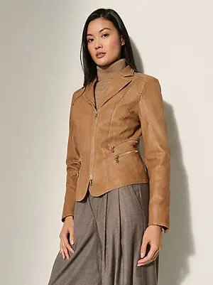 Overland Nicki Leather Jacket - Cognac
