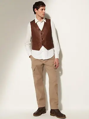 Overland Nash Leather Vest - Antique Brown