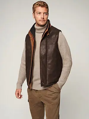 Overland Traveler Leather Vest - Dark Brown