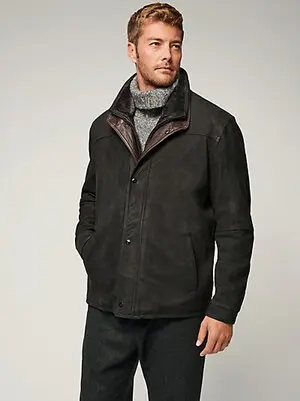 Overland James Buffed Leather Jacket - Shadow/rustic