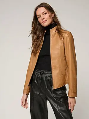 Overland Melissa Lambskin Leather Jacket - Sand/rustic