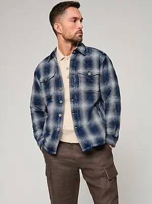 Overland Continental Divide Quilted Cotton Shirt Jacket - Dark Denim