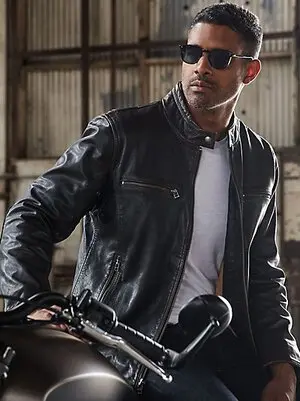 Overland Retro Leather Moto Jacket