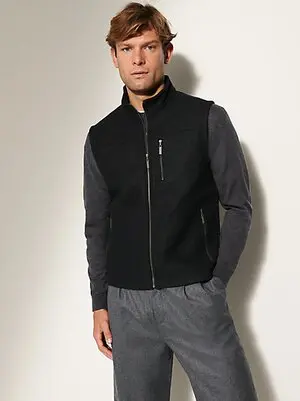 Overland Marco Alpaca Wool-blend Vest - Black