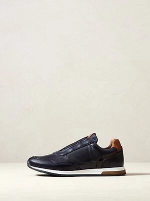 Overland Zay Leather Sneakers - Navy