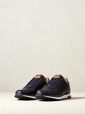 Overland Zay Leather Sneakers - Navy