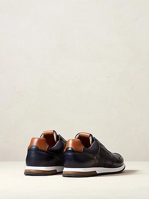 Overland Zay Leather Sneakers - Navy