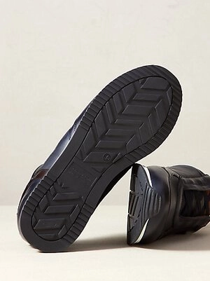 Overland Zay Leather Sneakers - Navy