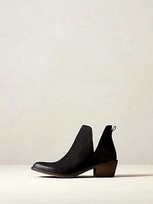 Overland S Cassidy Distressed Leather Ankle Boots - Black