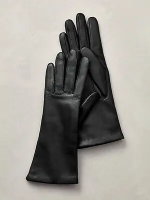 Overland Amaryllis Cashmere-lined Hair Sheep Leather Gloves - Black/pine