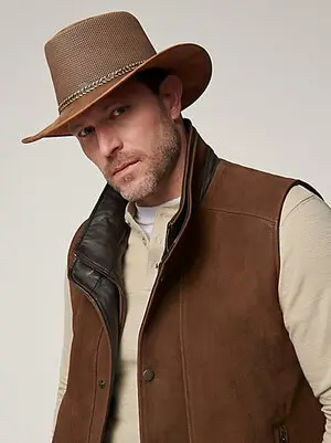 Overland Shoreline Crushable Leather & Mesh Western Hat