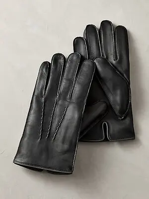 Overland Hickory Cashmere-lined Hairsheep Leather Gloves - Black/grey