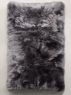 Overland Sheepskin Floor Cushion Rug - Steel