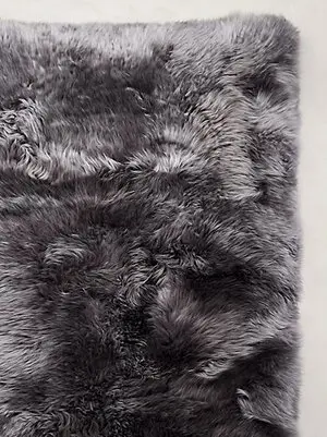 Overland Sheepskin Floor Cushion Rug - Steel