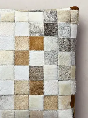 Overland 18" X 18" Venetian Cowhide Pillow - Mink