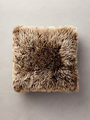 Overland 18" X 18" Double-sided Australian Sheepskin Pillow - Brown Briesa