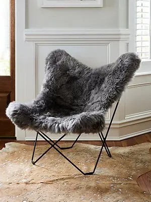 Overland Sheepskin Butterfly Chair - Grey