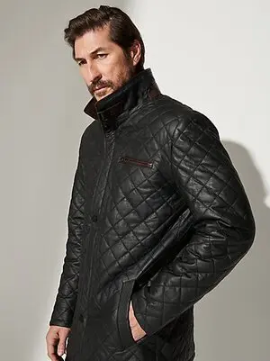 Overland Christian Quilted Leather Coat