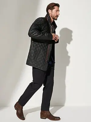 Overland Christian Quilted Leather Coat