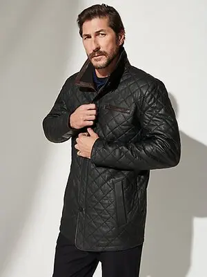 Overland Christian Quilted Leather Coat