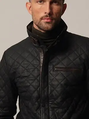 Overland Christian Quilted Leather Coat