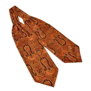 DAVID WEJ Self-tie Paisley Cravat - Gold/brown