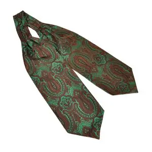 DAVID WEJ Self-tie Paisley Cravat - Brown/green