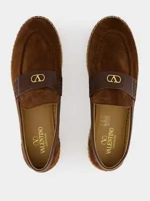 Valentino Garavani Palm Avenue Suede Loafers - Brown