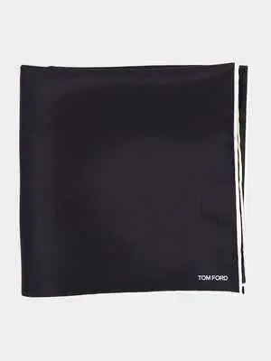 TOM FORD Satin Silk Pocket Square - Black