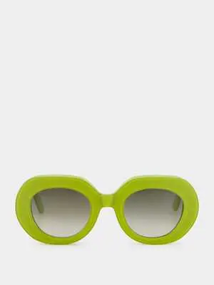 EMMANUELLE KHANH Oval Acetate Sunglasses - Green